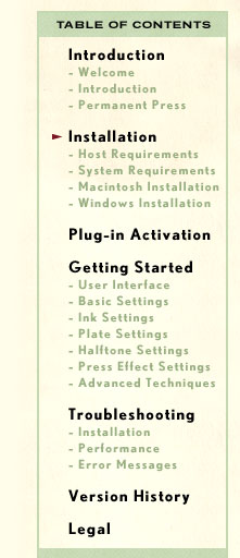 Permanent Press : Installation